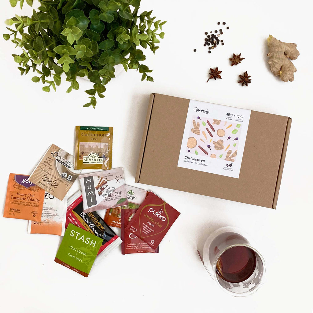 Chai Inspired Tea Discovery Box - Masala Chai, Chai Green, Char Herbal ...